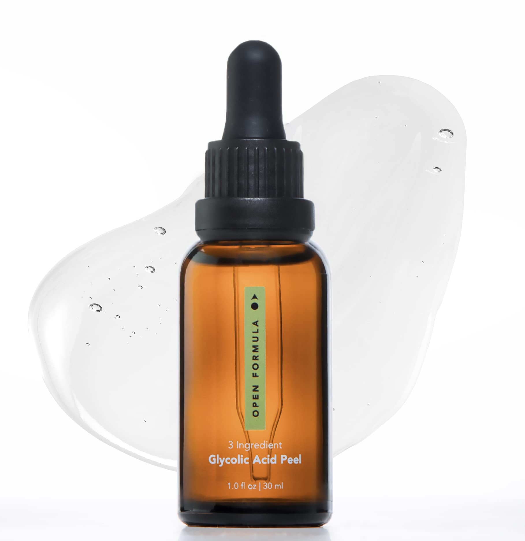 Open Formula Glycolic Acid 20% Peel Serum - Exfoliates, Brightens, Reduces Dark Spots