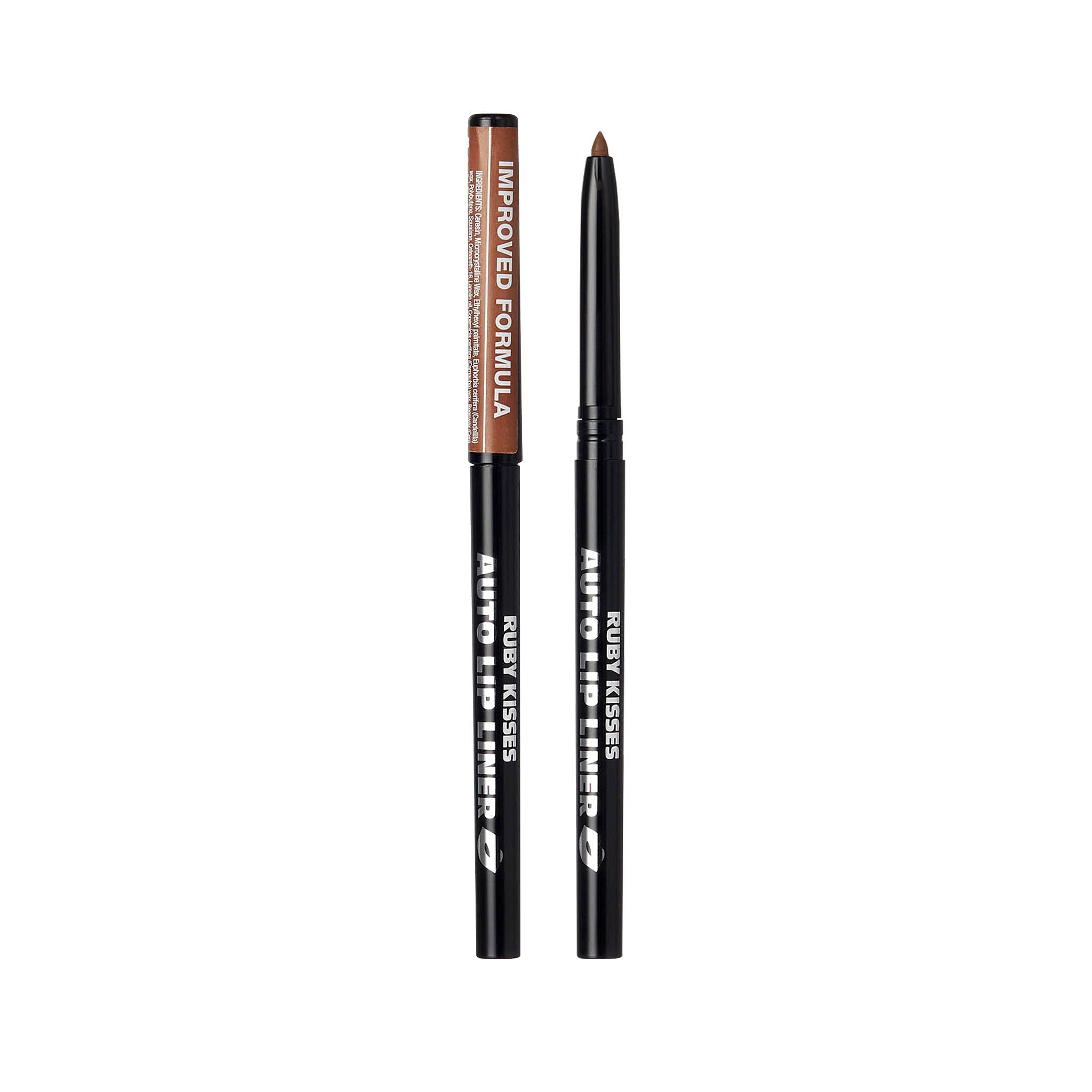Ruby Kisses Auto Lip Liner Pencil, Long Lasting & Non-Fading, Smooth Application, Non-Feathering with Rich Color, No Sharpener Needed, Ideal for Full Lips Look (Espresso) (3 PACK)