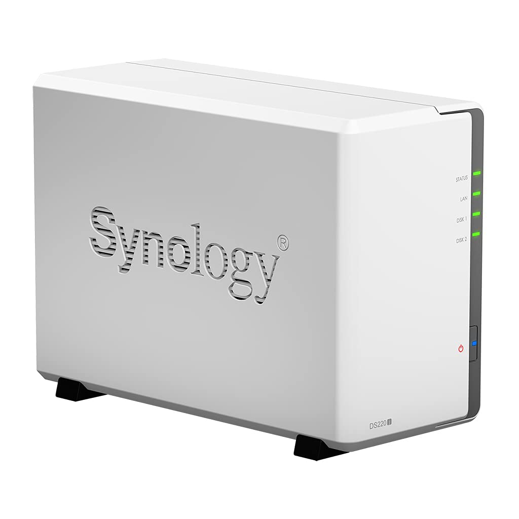 Synology DiskStation DS220j NAS Server for Business with Quad Core CPU, 512MB Memory, 8TB HDD Storage, DSM Operating System
