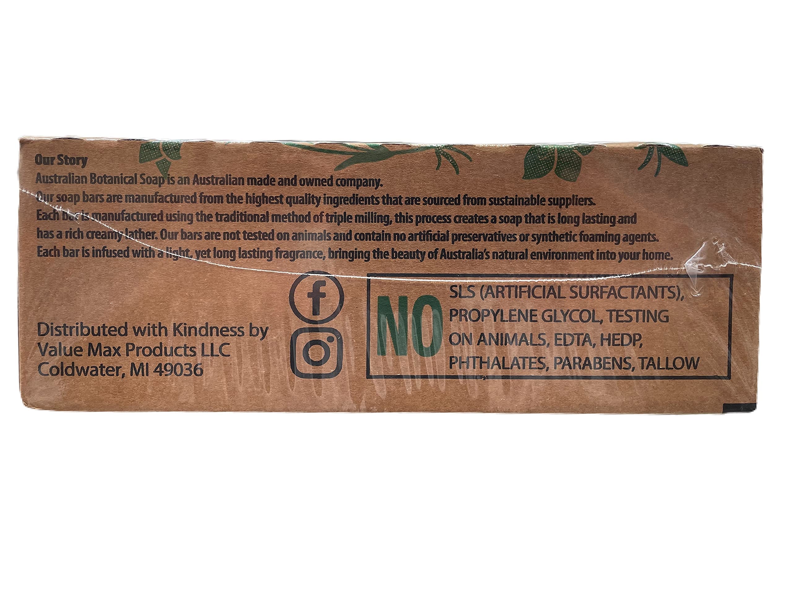 Australian Botanical Goats Milk Soap with Soya Bean Oil, Net Wt. 3.4 lb, 6.8 Ounce Bar Soap, Suitable for all Skin Types Pack of 8, Packaging May Vary