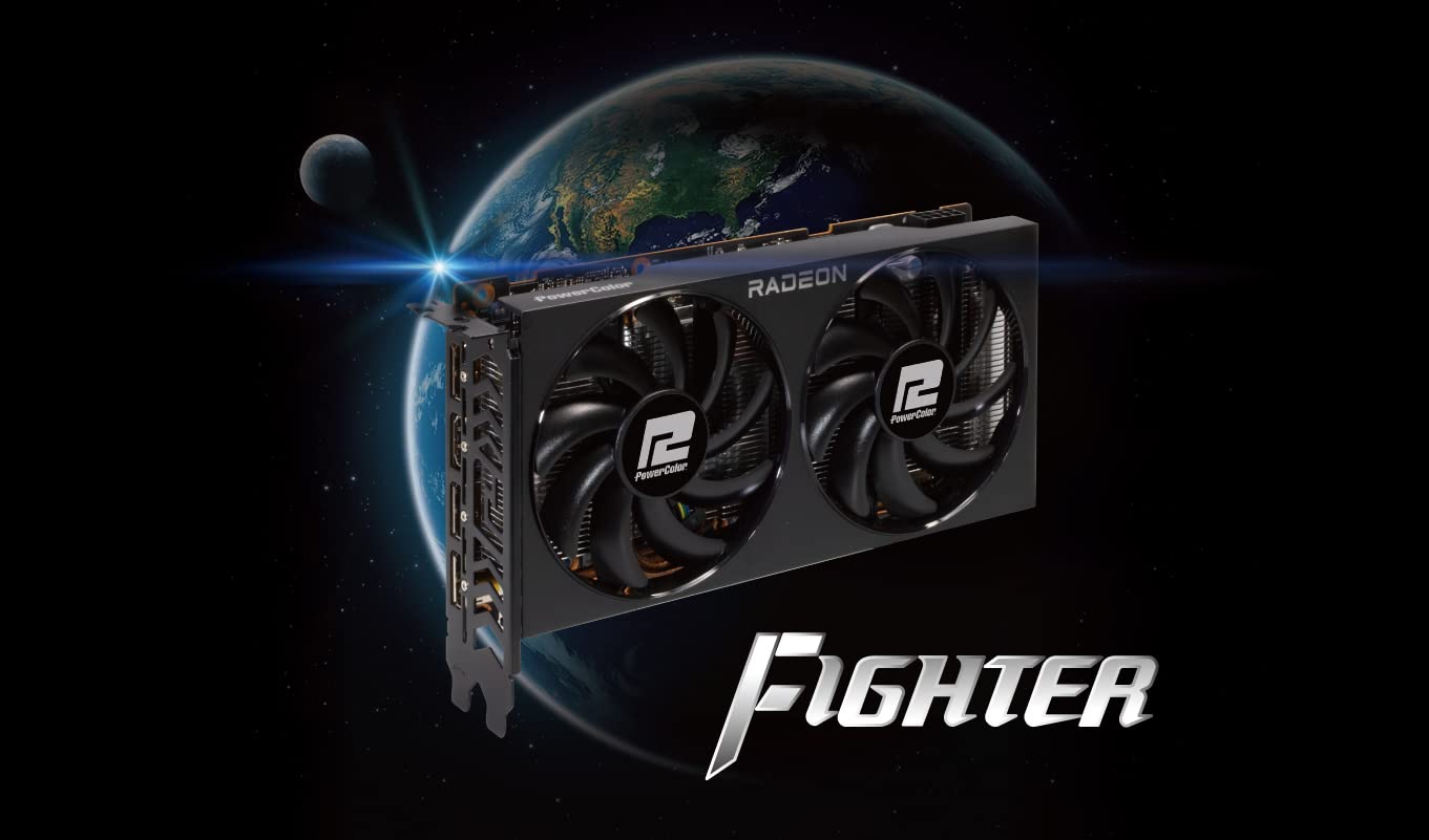PowerColor Fighter AMD Radeon RX 6600 XT Gaming Graphics Card with 8GB GDDR6 Memory, Powered by AMD RDNA 2, HDMI 2.1