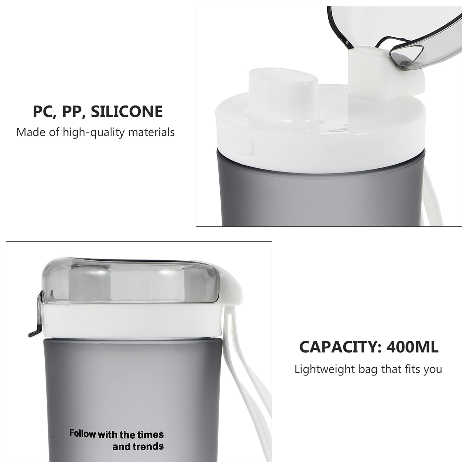 Healifty 1pc Frosted Shaker Cup Sports Plastic Bottle Large Capacity Water Bottle Plastic Drinking Bottle Portable Water Bottle Sports Water Kettle Plastic Water Bottle Outdoor Water Kettle