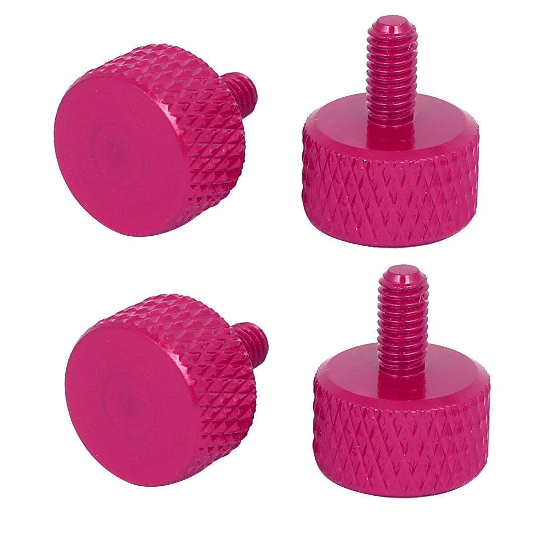 Aexit Computer Graphics Cleaning & Repair Card Aluminum Alloy Knurled Thumb Screws Fushcia Computer Screws M3x6mm 4pcs