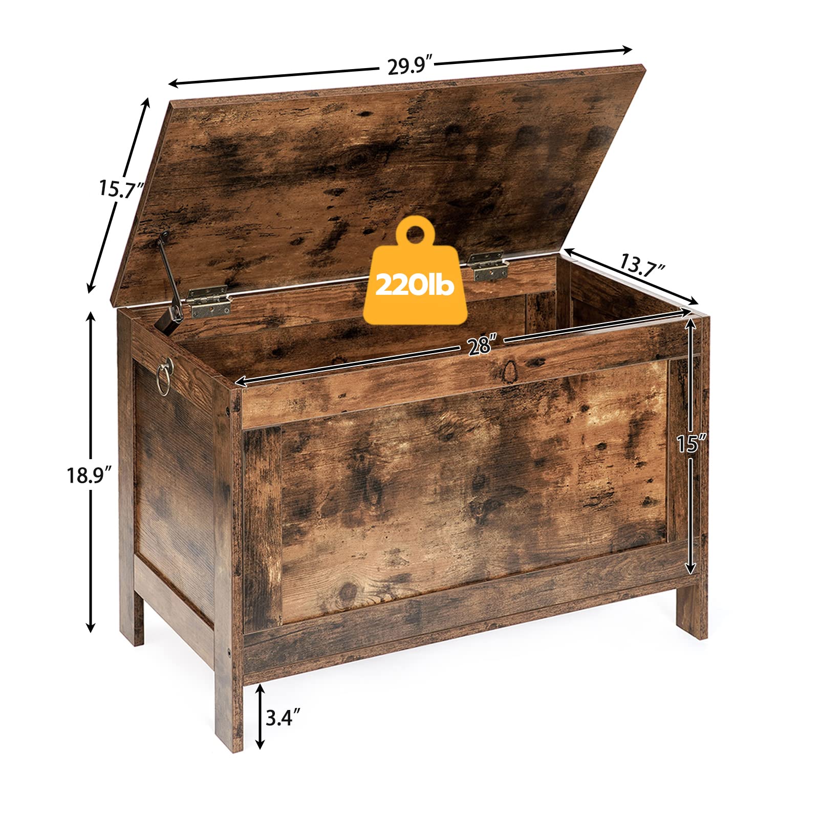 HOOBRO Storage Chest and Kids Bookshelf, Wooden Storage Box, Toy Storage Organizer BF75CW01-BF31CW01