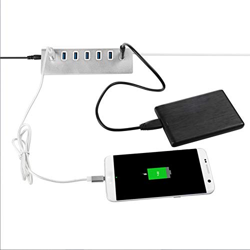 7-in-1 USB C Hub, USB 3.0 Splitter Aluminum Alloy Hub Docking Station Supports Hot Swapping and Low Power Consumption for Hard Disk USB Disk Card Reader Notebook Computer