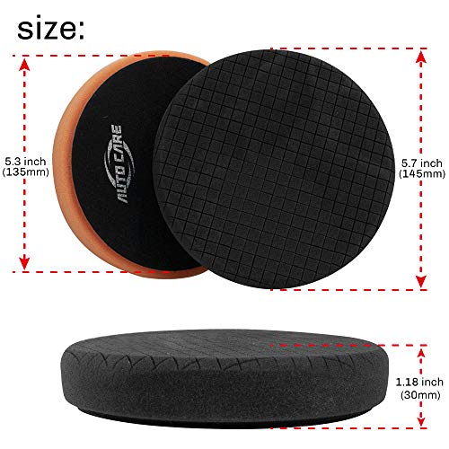 Autocare 6Pcs 5.5" Face for 5" Backing Plate Compound Buffing Sponge Pads Polishing Pads Kit Buffing Pad for Car Buffer Polisher Sanding,Polishing,Waxing