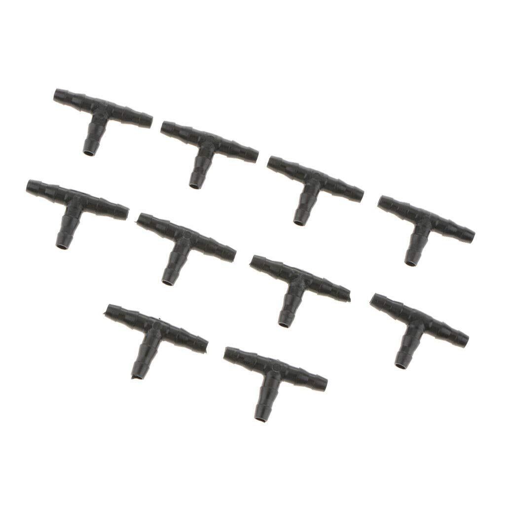 10PCS Micro Drip Irrigation System Dripper Tee Pipe Barb Hose Watering Garden