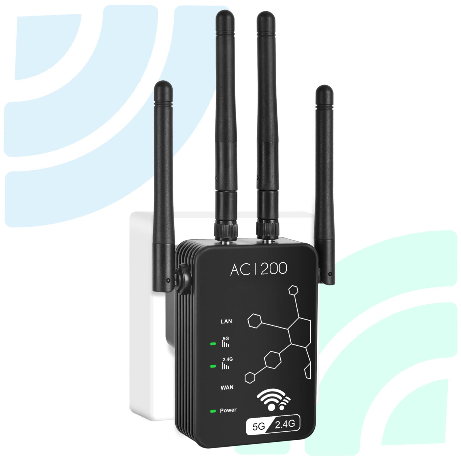1200Mbps WiFi Extender, Dual Band 5G/2.4G Long Range Wireless WiFi Extenders Signal Booster for Home, WiFi Signal Blast WiFi Repeater, AP & Router Mode, Easy Setup, Full Coverage