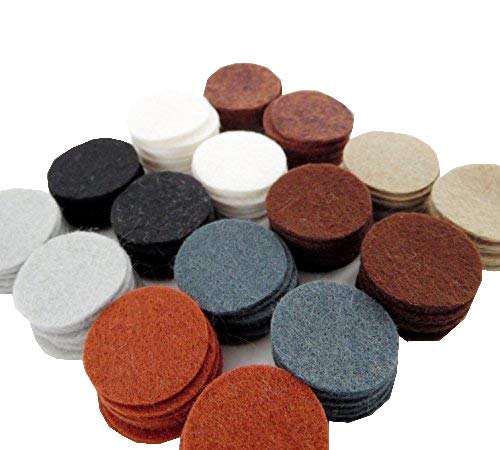 128 Wool Blend Felt 1 inch Circles - Naturals Colors - Made in USA - OTR Felt