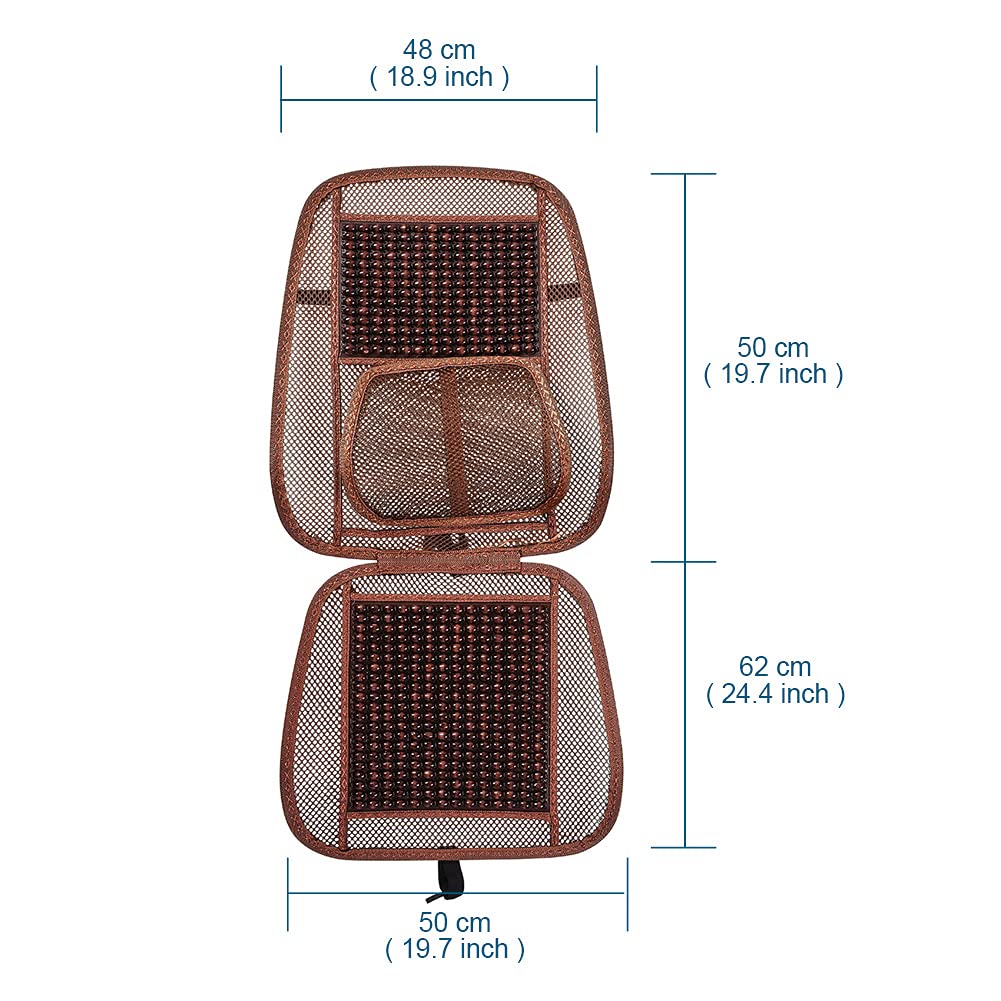 Blueshyhall Seat Cushion, Natural Wood Beaded Comfortable Seat Cover Massaging Driver Cushion for Car Truck (Brown)