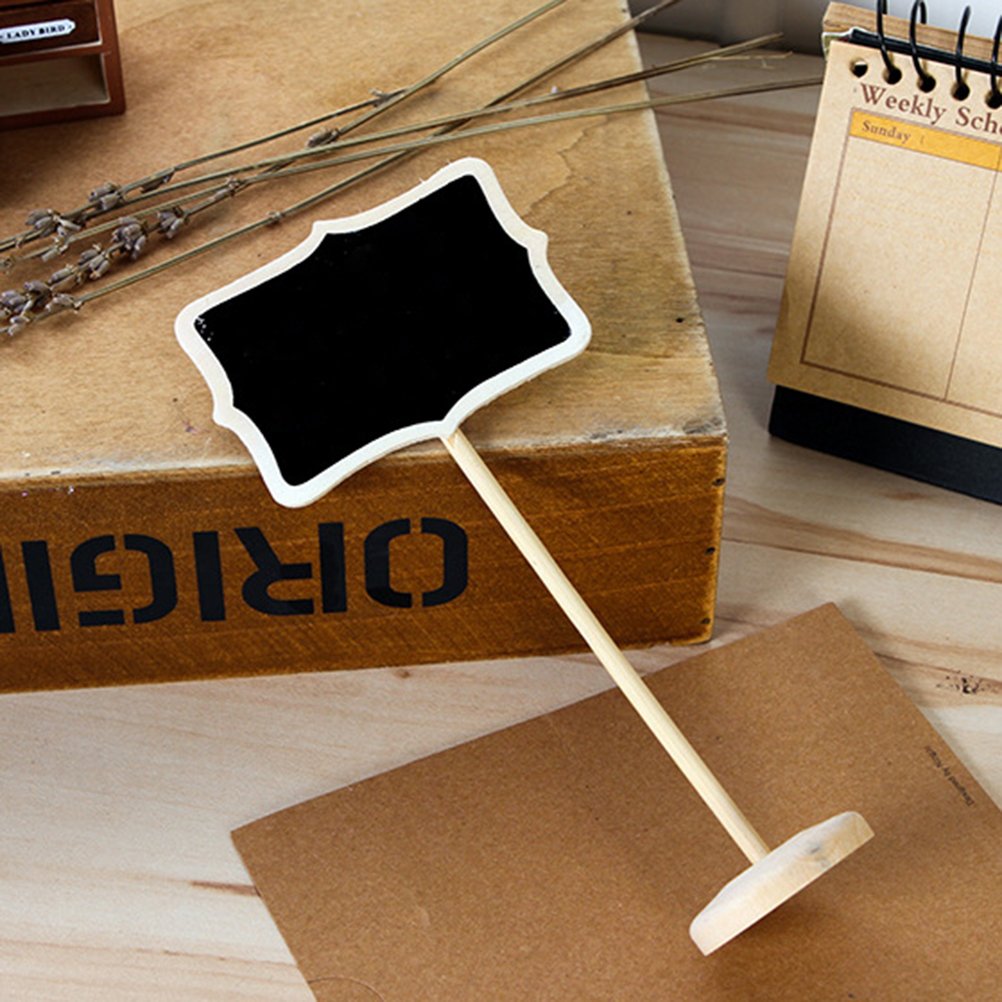 12Pcs Mini Rectangle Chalkboards Black Board with Stand for Message Board Signs Wood Small Chalkboard Signs for Wedding, Birthday Parties, Table Numbers, Food Signs and Special Event Decoration