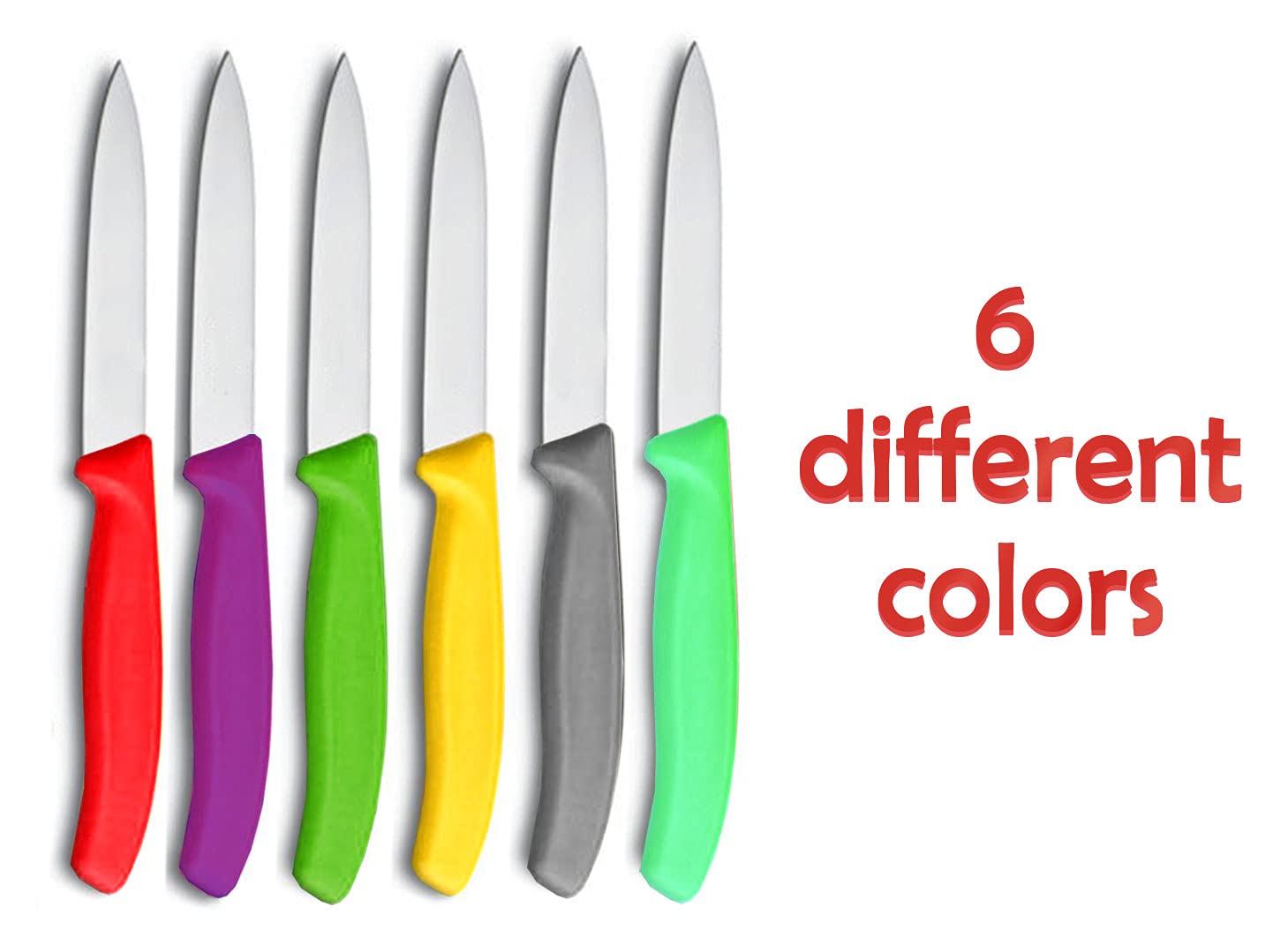 KitchenGear 12 Pcs Fruit Paring Knives - Knife Set of 12 - Small Kitchen Fruit Slicing Peeling Vegetable Tomato Knife 3.2" Inch Utility Small Straight Edge Spear Point - Best Gift Set