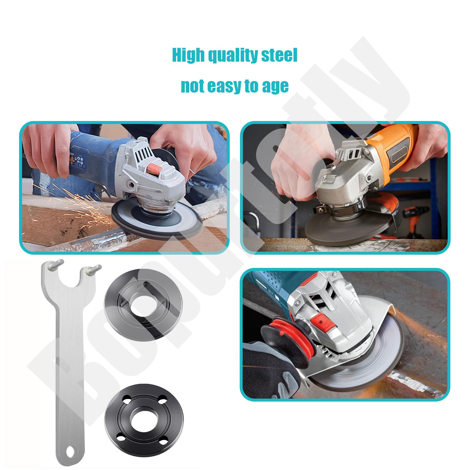 193465-4 Grinder Flange Angle Wrench Spanner Metal Lock Nut Compatible with Milwaukee Makita Bosch Black & Decker Ryobi 4.5" 5" 5/8-11 193465-4