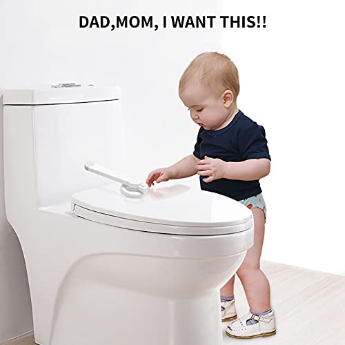 Baby Toilet Lock Safety Bathroom Child Proof Toilet Seat Lock with 3M Adhesive No Tools Needed Toilet Lid Lock with Arm Locks for Little Kids (1 Pack)