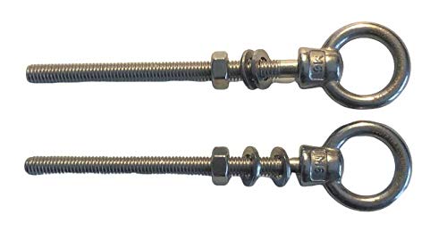 US STAINLESS 2 Pieces Stainless Steel 316 (Shape Type 307) M6 Lifting Eye Bolt 6mm x 80mm Marine Grade