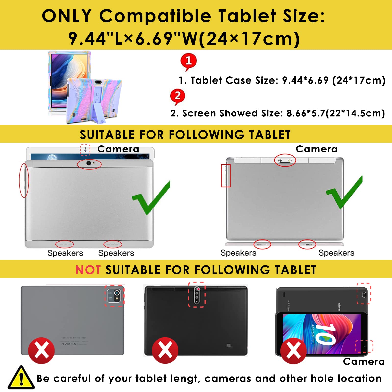 DETUOSI Case Compatible with Dragon Touch K10, Multi-Angle Stand Case, Soft Silicone Protective Cover for ZONKO K105, Victbing 10, Winsing 10, YELLYOUTH 10, Hoozo Touch 10, Rose Red & Purple