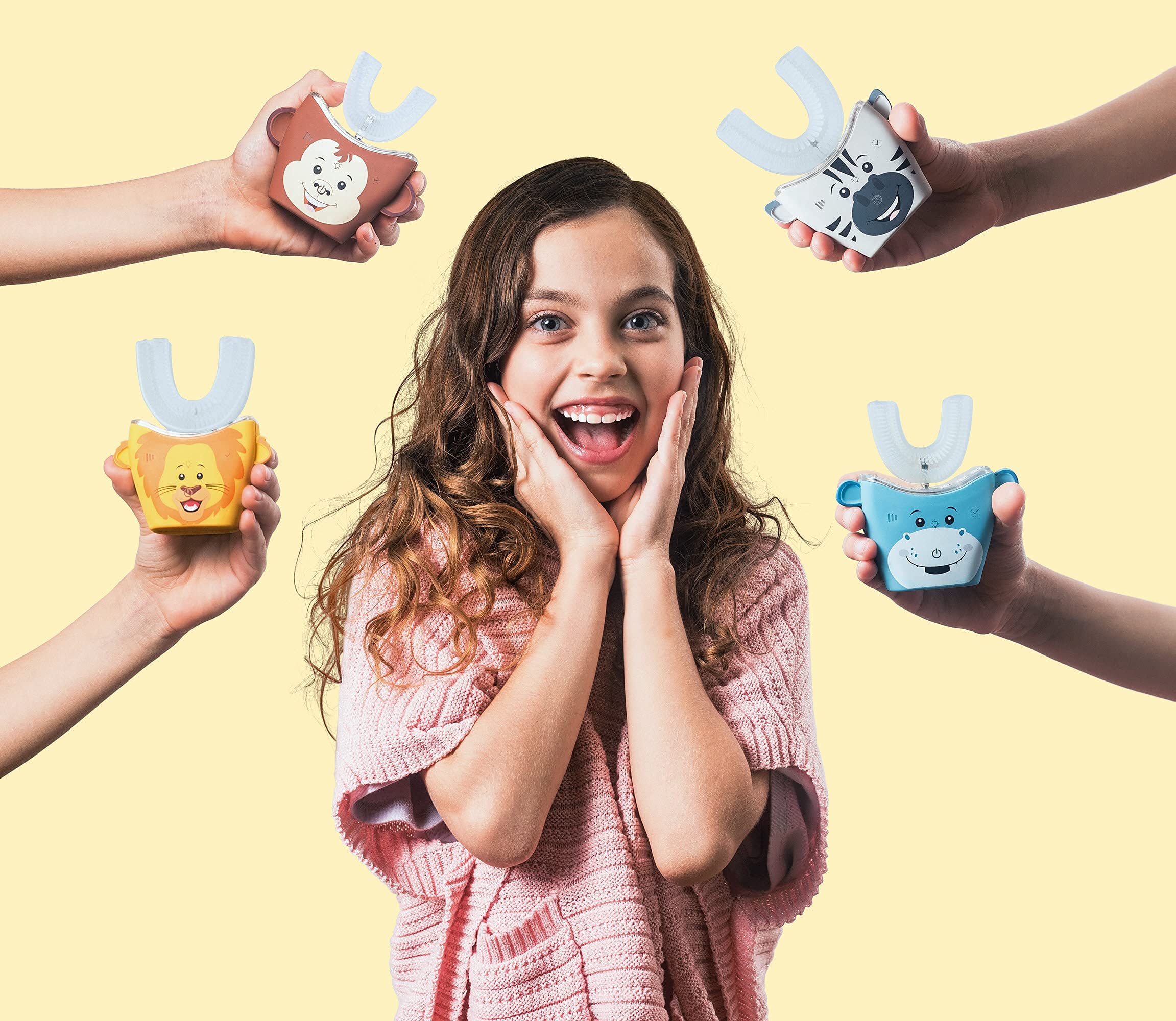 AutoBrush Kids Whole Mouth Electric Toothbrush and Training Brush - Built in Music, Timer, and Lights - Teach and Make Healthy Oral Habits Fun (Ages 8-10, Zebra)