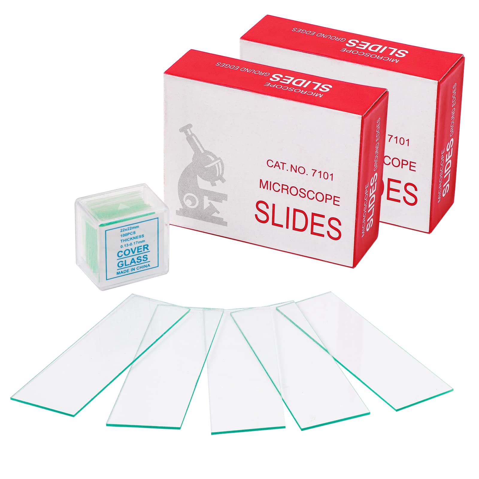 100PCS Microscope Slides Pre-Cleaned Blank Plate and 100PCS CoverslipsĀ for Wet Specimen, Lab Sample Observe, Gift for Kids