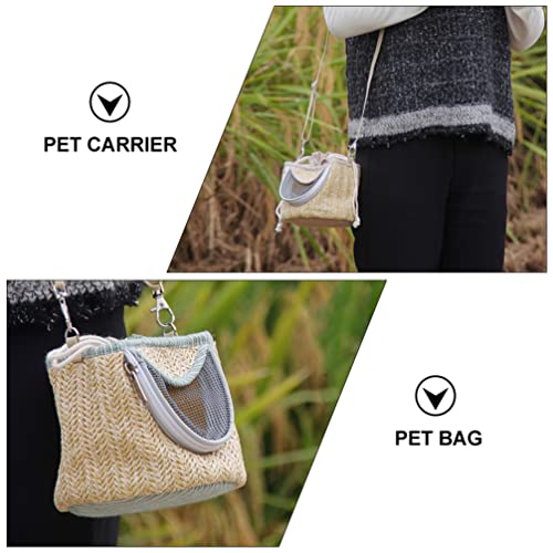 Balacoo Hamster Carrier Bag Small Animal Portable Outgoing Bag Pouch for Sugar Glider Hamster Squirrel Small Animals,Light Coffee,S1151HQ159N1UTG1,14X14CM