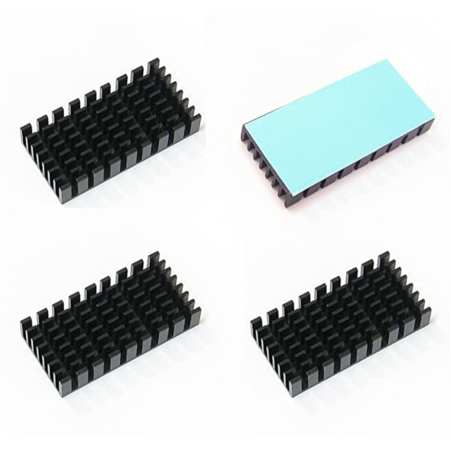 Easycargo 4pcs 50mm Heatsink 50x25x10mm + pre Applied 8810 Thermal Conductive Tape, Cooling Aluminum Heatsink for Cooling Raspberry Pi, M.2 SSD NVMe mSATA Mini-SATA (4pcs 50mmx25mmx10mm)