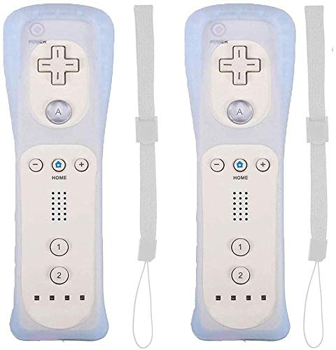 2Set Silicone Rubber Protective Skin Case Cover with Wrist Strap Replacewment for Wii Remote Controller(White)
