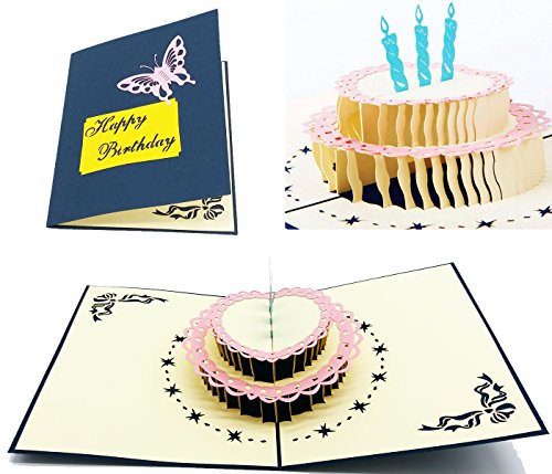 3D Pop Up Greeting Cards 4 Pack Assortment By Aloha Cards | For Birthdays, Thank Yous, All Occasions / Wow Your Loved Ones / Individually Packaged with Envelope and Protective Bag