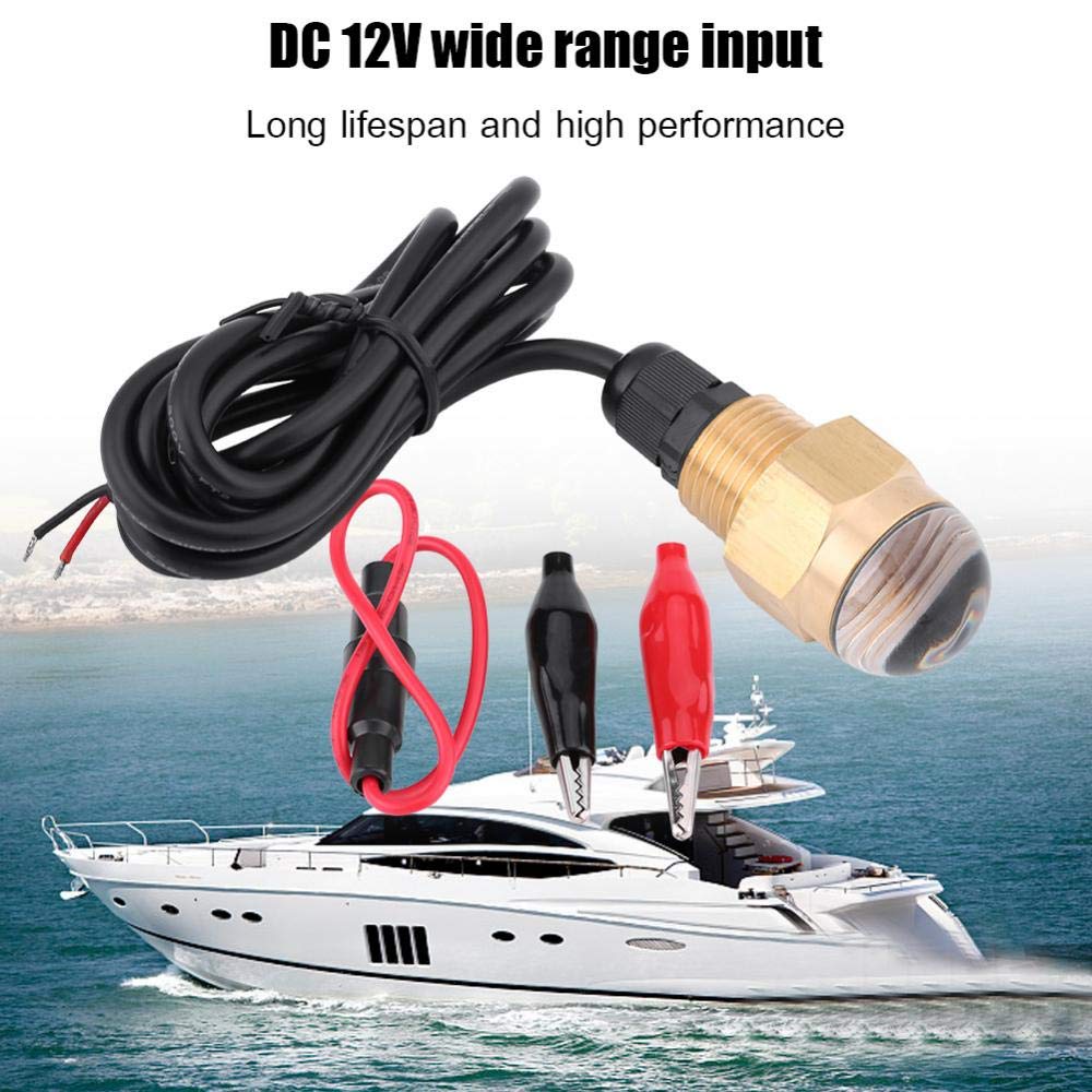 10Pcs LED Marine Boat Underwater Light Brass Glass Blue Submarine Lamp Drain Plug1/2 NPT Yacht Accessory 12V