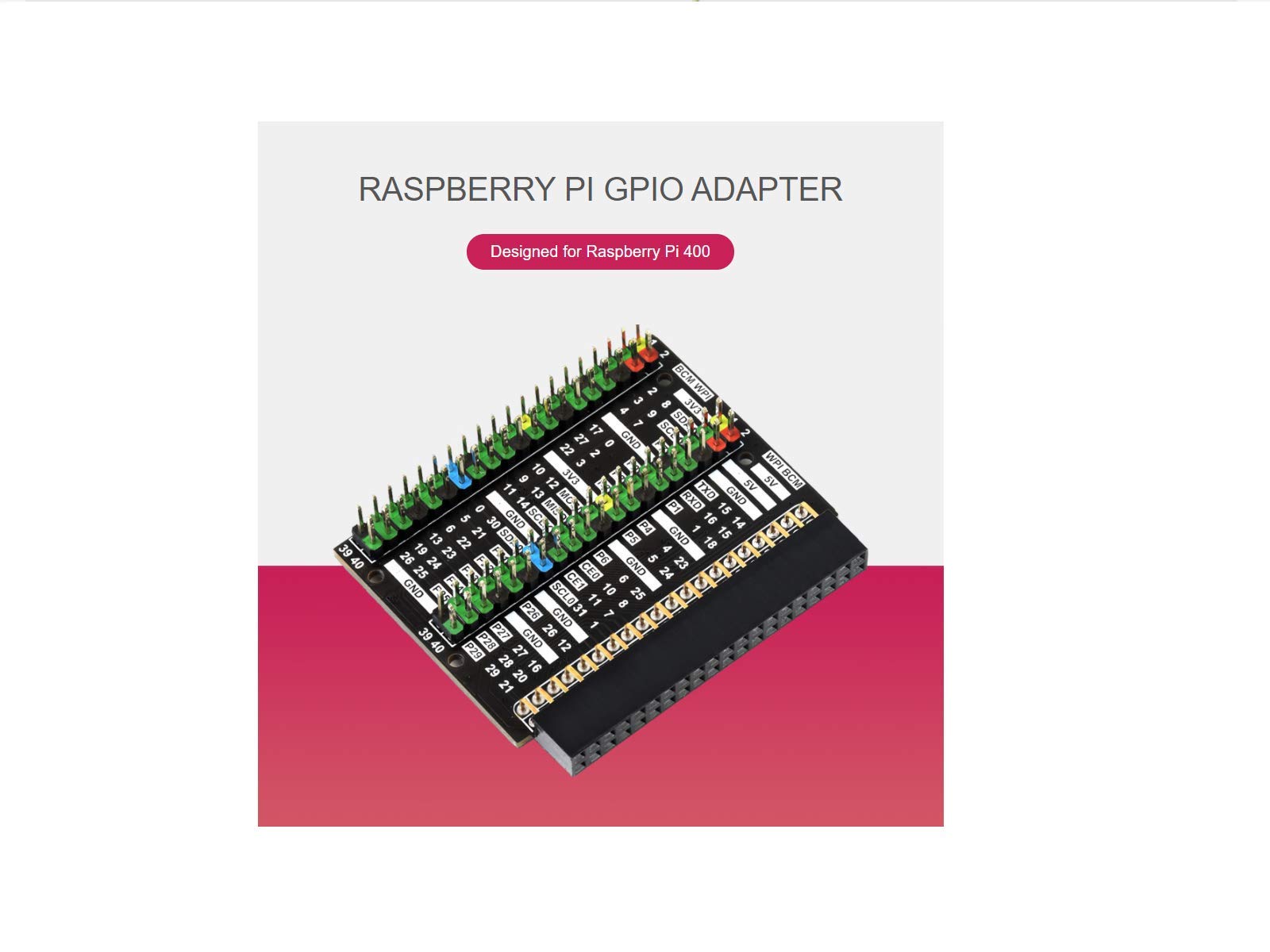 2X 40 PIN GPIO Header Adapter Color-Coded Header Expansion Board for Raspberry Pi 400,Easy Expansion