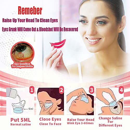 Eye Wash Cup,Eye Wash Bath Kit – 2pcs Silicone Eye Care Tired Eyestrain Makeup Dust Effective Eye Cleaner Treatment with Storage Container