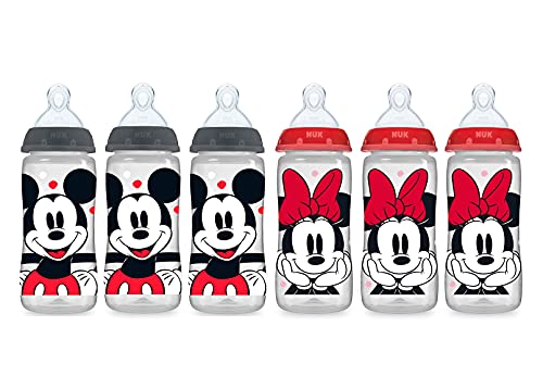 NUK Smooth Flow Anti-Colic Bottle, 10 Ounce (Pack of 6) Mickey & Minnie