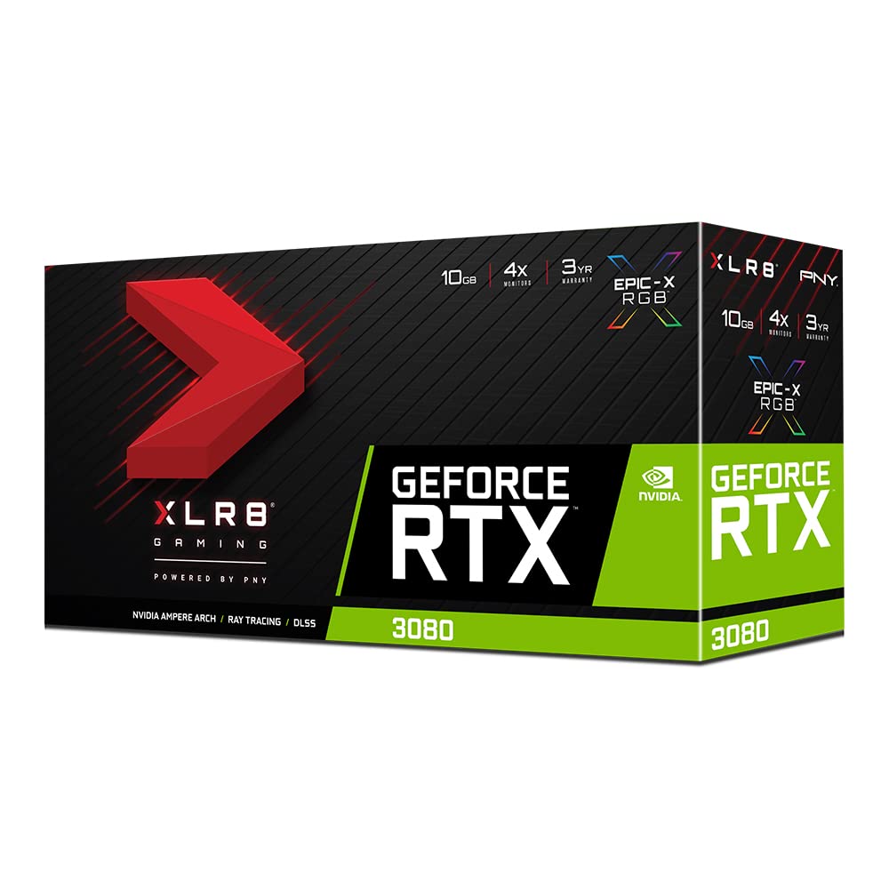 PNY GeForce RTX™ 3080 10GB XLR8 Gaming Uprising Epic-X RGB™ Triple Fan Graphics Card LHR