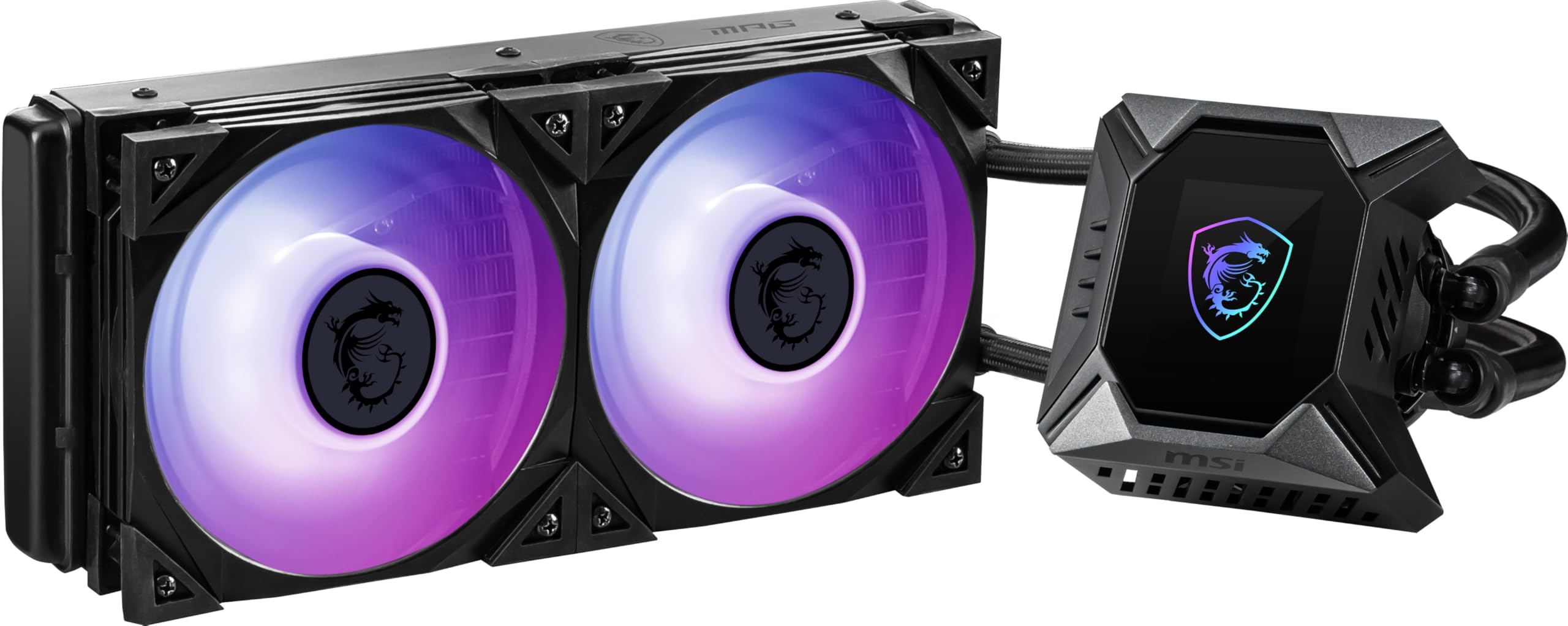 MSI MPG CORELIQUID K240 V2 AIO CPU Liquid Cooler - LCD Pump with 60mm Fan, 2 x 120mm ARGB Fans, Evaporation-Proof Tubing, GI Cooling & Mystic Light Software Support - AMD & Intel Socket Compatible