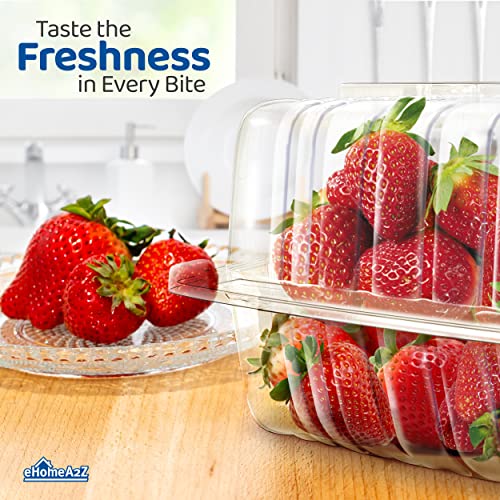 EHOMEA2Z Food Containers Clear with Lids Hinged Take Out Clam Shells Clamshell Packaging, Durable and Easy Grip, Pie To Go Containers For Desserts, Restaurants, Parties(5" x 5" - 40 Count)