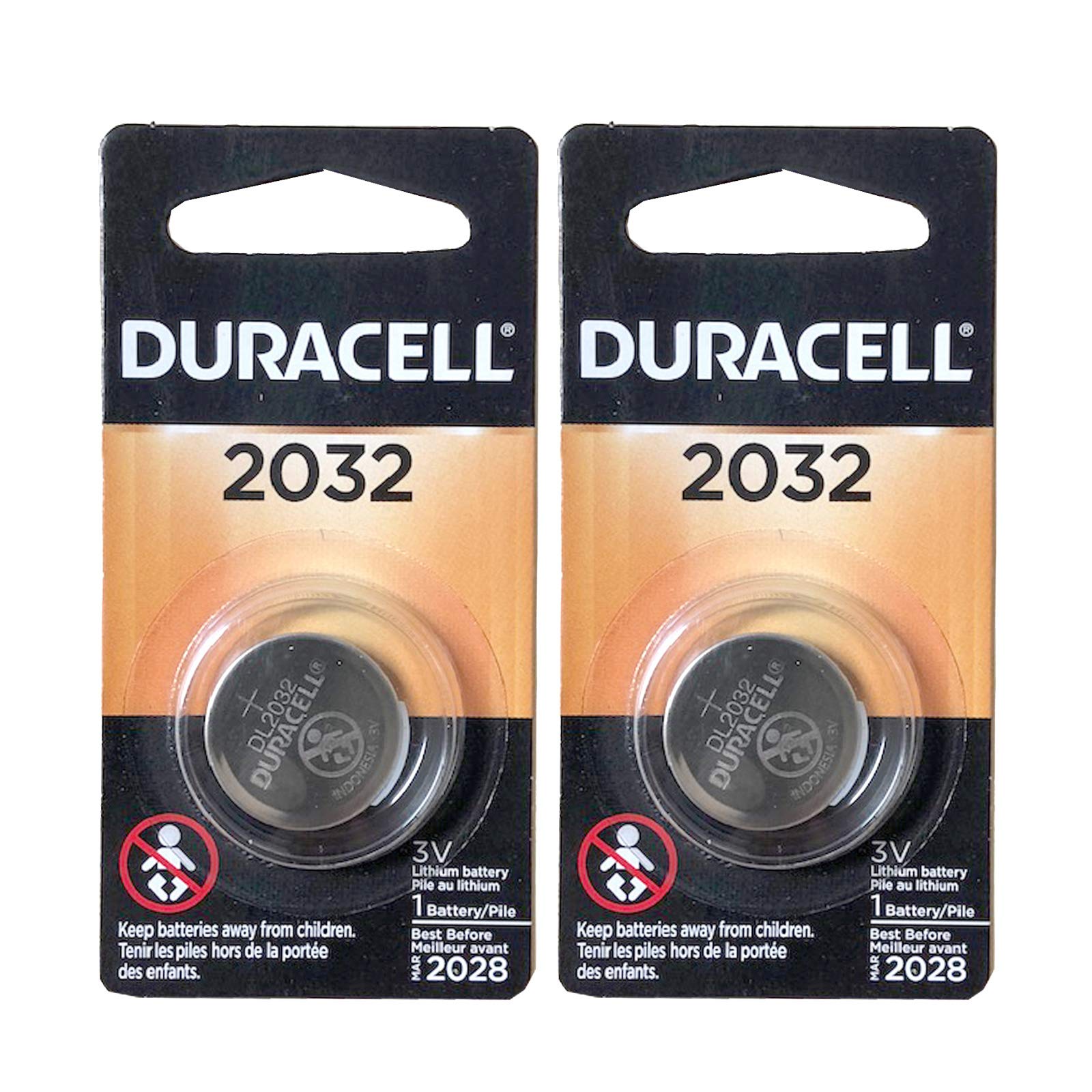 2X Duracell DL2032 3V Lithium Coin Cell Battery CR2332, BR2332, DL2032, SB-T15, 2032, EA2032C, ECR2032, L14, L2032, LF1/2V, BR2032
