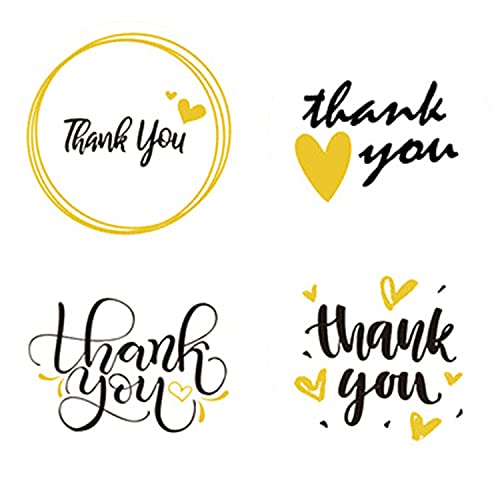 Thank You Sticker roll, Business Sticker, Bubble Envelope and Gift Bag Packaging Label, 3 Different Flower Patterns. 500 Sheets per roll, 1.5 inches in diamete, 4style