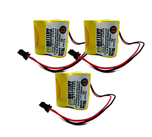 3pc Replacement Litonia ELB-B002 Battery Emergency Light 3.6v 2.2Ah NiCD ELBB002