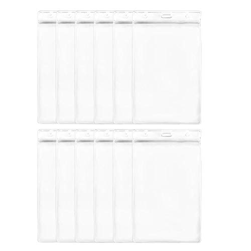 12PCS Transparent Extra Large 6x4" Badge Holders for Passport ID ,Cash,Plane Ticket, Receipts,Credit Card, etc