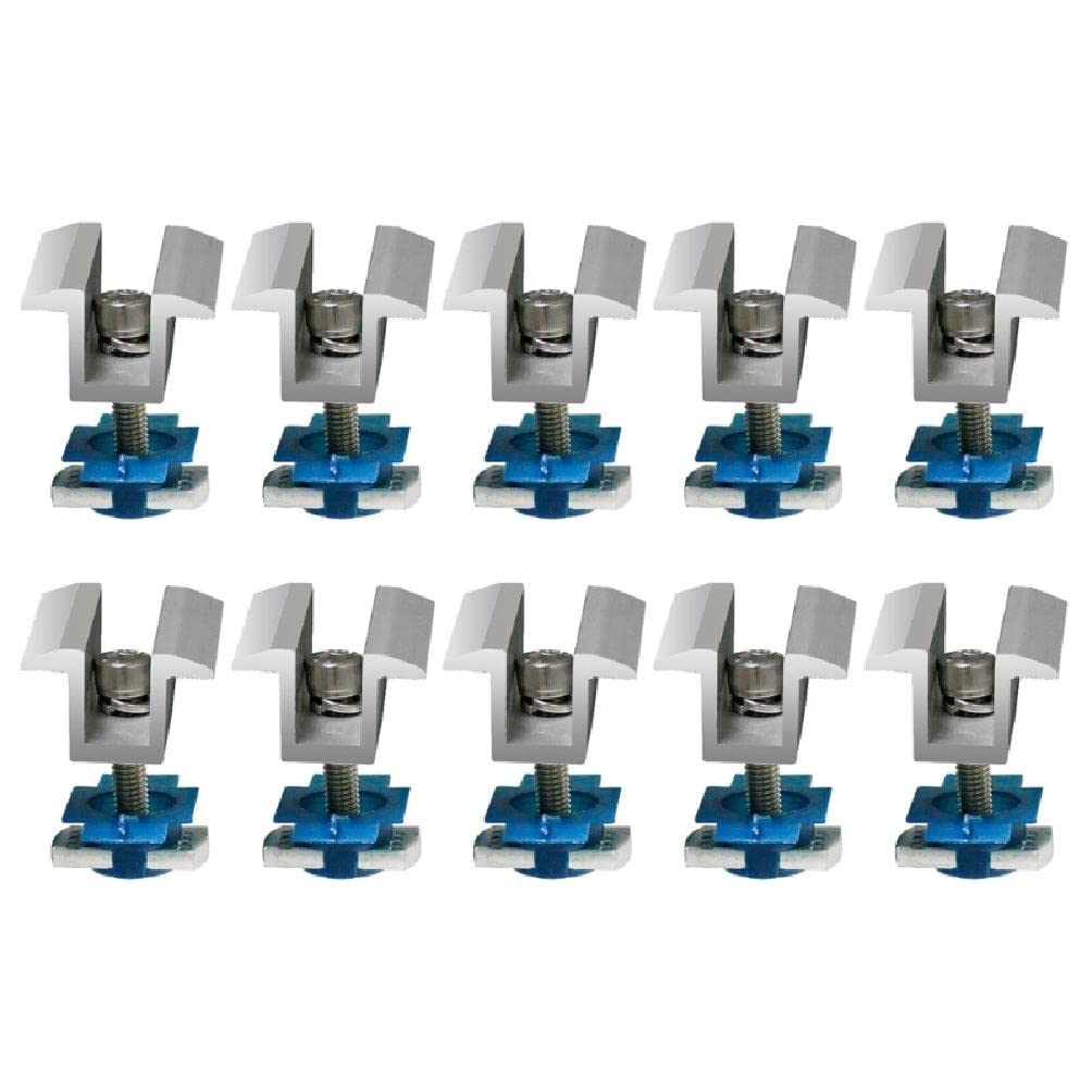 10Pcs Solar Panel Clamps 30/35/40mm Solar Panel Bracket Aluminium Mounting Accessories Aluminum Solar Clamp