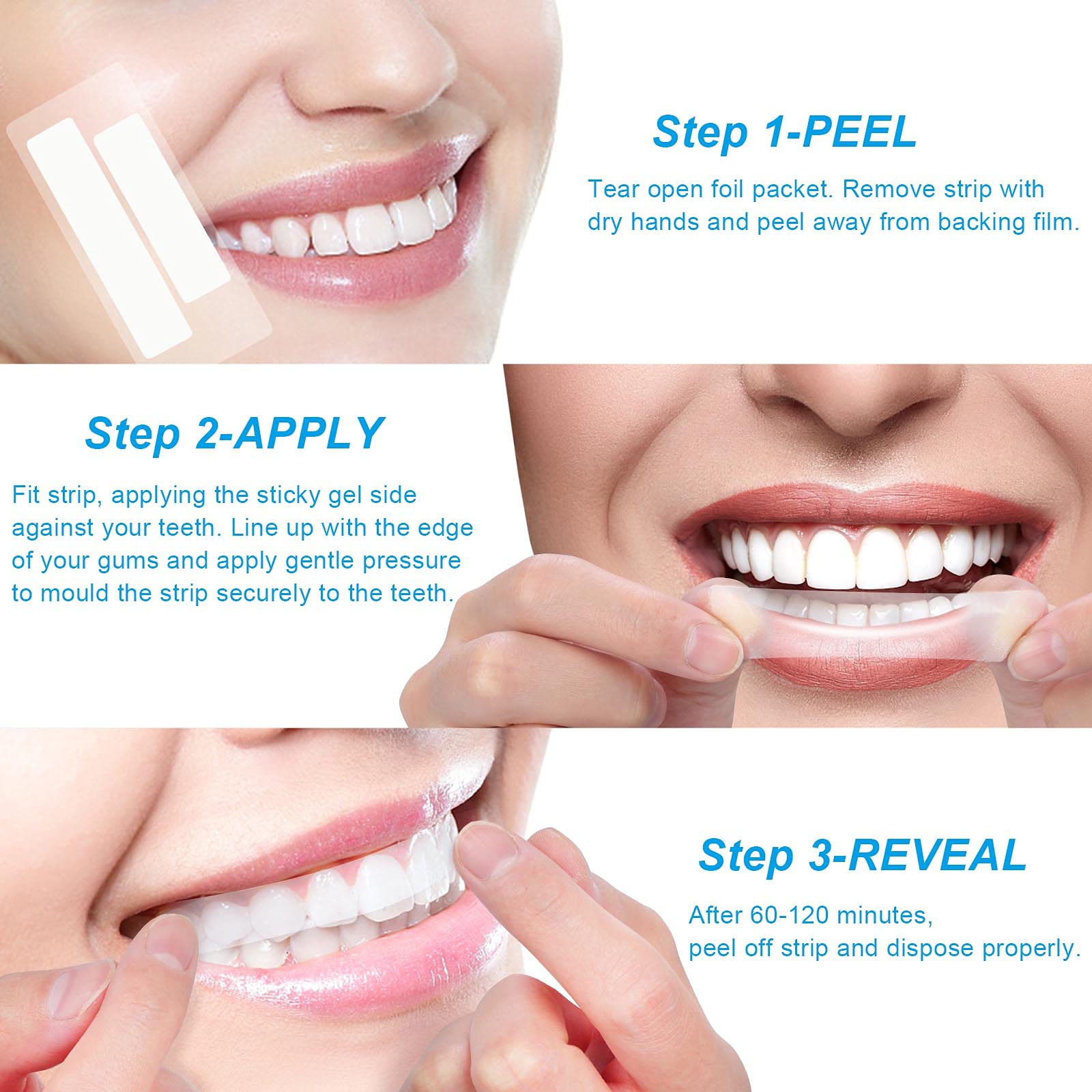 MitButy Teeth Whitening Strips with Natural Coconut Oil, 42 Non-Slip White Strips - Professional Safe Effects Tooth Whitener Solution at Home, 21 Treatments
