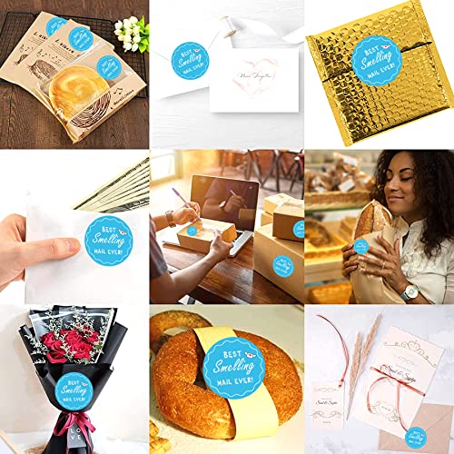 Best Smelling Mail Ever Sticker 1.5 Inch Happy Mail Envelope Labels - Decorative Sealing Labels 500Pcs Happy Mail Stickers for Christmas Gifts,Small Business,Package,Boutique Shipping Supplies