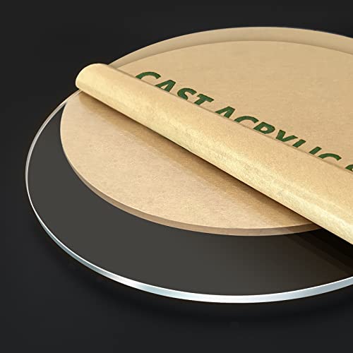 2 Pieces 1/4" Round Plexiglass Sheet, 9 Inch Diameter Clear Acrylic Circle, Round Cake Disk Acrylic Sheet, Plexiglass Table Top, Round Acrylic Backdrop