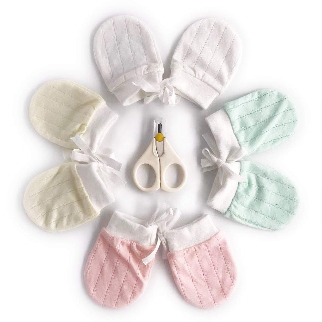 SANCNEE Baby Mittens with String 0-6 Months, Infant No Scratch Gloves Girl Newborn,4 Pairs…