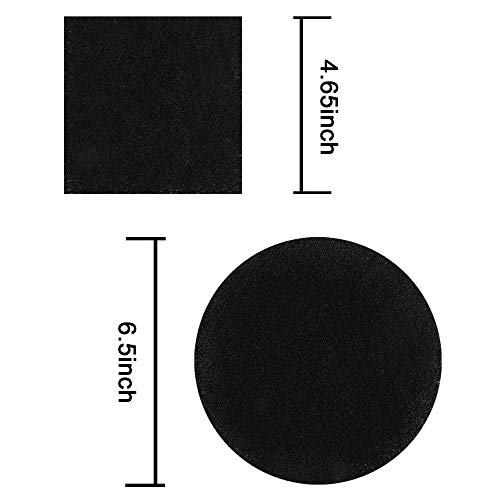 Abakoo Compost Bin Filters, 12 Pack, Activated Carbon Filters for Kitchen Compost Pail Filters Replacement for 1/1.3 Gallon Compost bin, 6 Round and 6 Square 6.5 inch Diameter Measures 4.65 inch