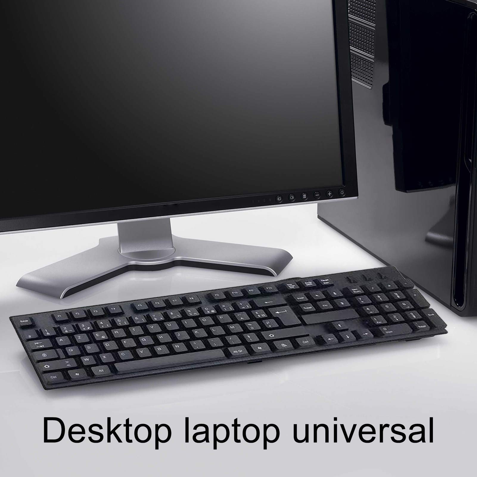 HEVIRGO 108Keys, Universal Keyboard,Wired Gaming Keyboard,Wired Keyboard, Multiple Languages Ergonomic USB Wired Keyboard for PC Laptop - Black A,Computer
