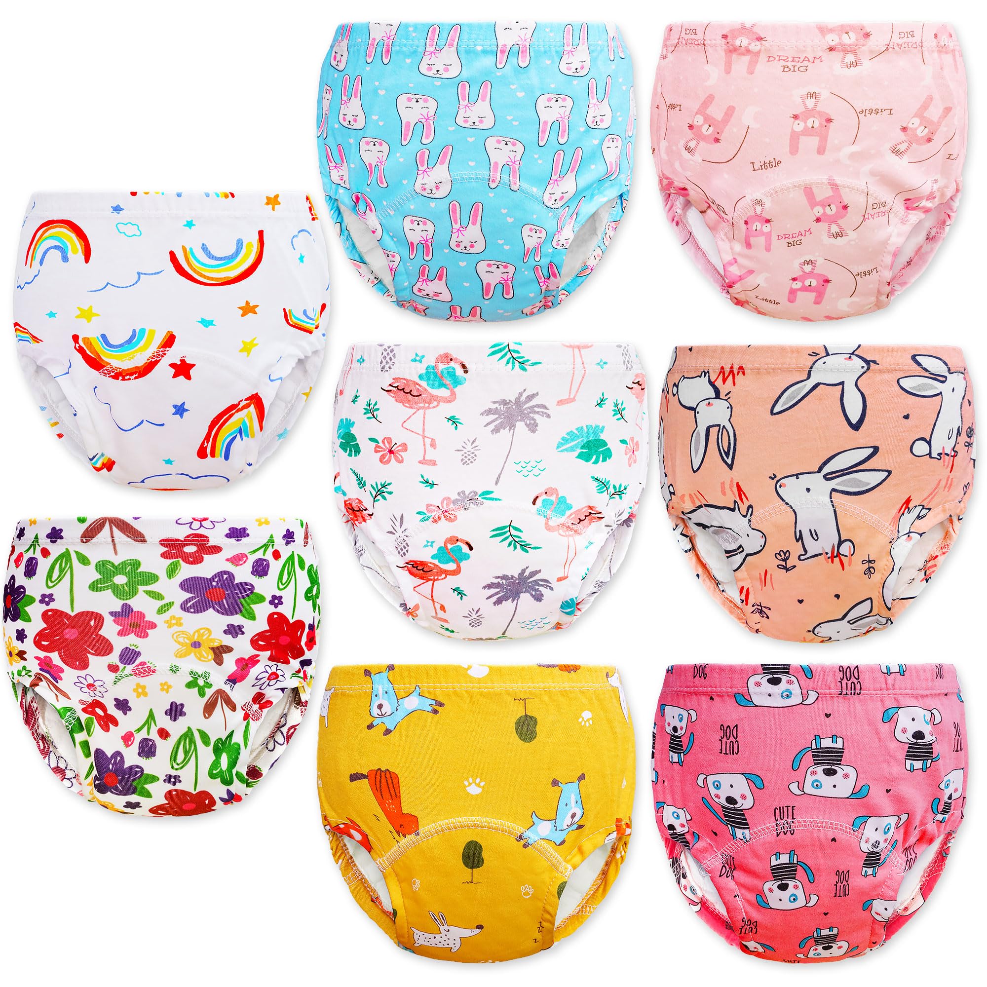 8 Pack Potty Training Underwear for Girls,Max Shape Potty Training Toilet Pants Red 4T