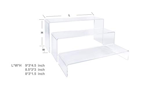 2 Sets Clear Acrylic Display Risers-Cupcake Stand for Dessert Buffet Cake Table DecorationsâShowcase Shelf for Figures, Jewelry Display Riser Stands Shelves Fixtures Case(Rectangle Shape)
