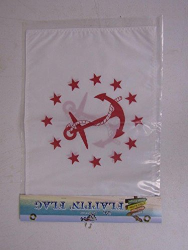 12x18 Nautical Ensign White Anchor Stars Commodore Boat Double Sided Nylon Flag House Banner Double Stitched Fade Resistant Premium Quality