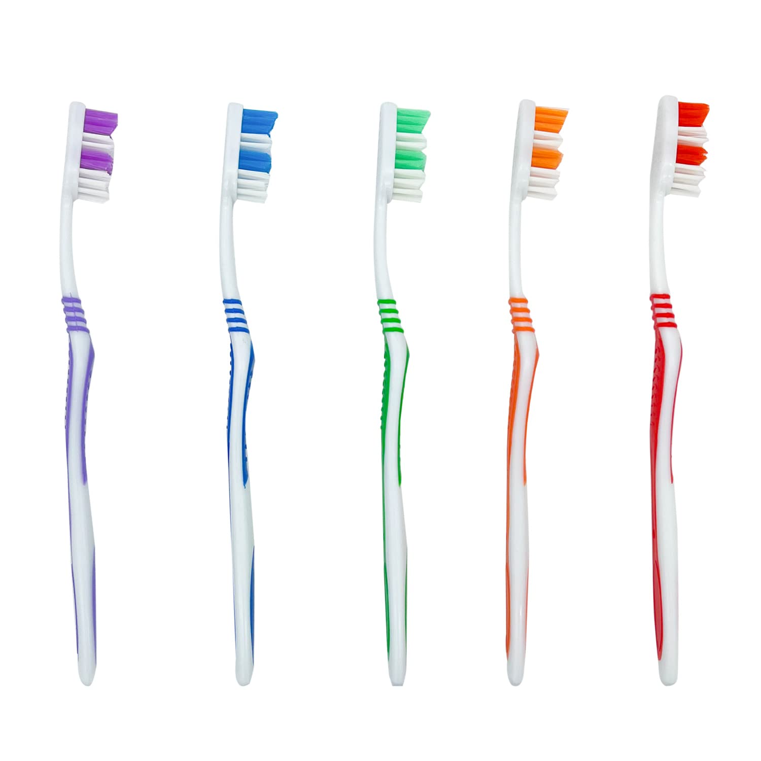 100 Bulk Toothbrushes Medium Bristle Individually Wrapped with Hygiene Cap Ergonomic Disposable Great for Home Travel Events Care Package Guests Hotels Lodging
