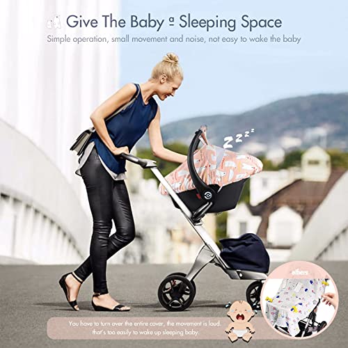 Car Seat Cover for Babies Boy&Girl, CCATTO Infant Carseat Canopy, Skylight Ventilation Design, 2 Layers Windows, Breathable Adjustable Universal Fit Baby Carrier Cover for Spring Autumn Winter