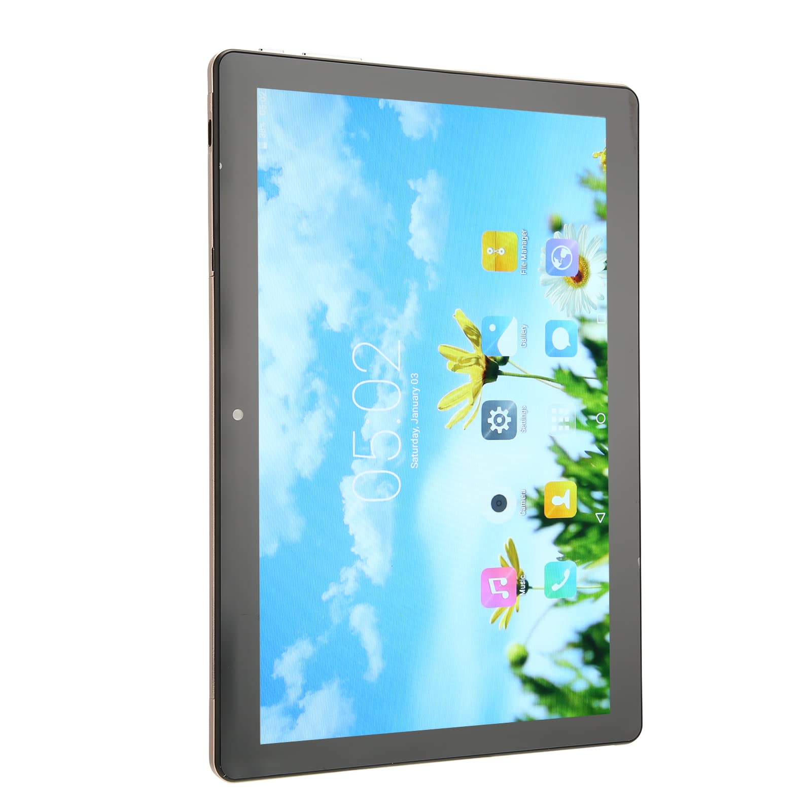 10.1 Inch Tablet, 1960x1080 IPS Tablet 6G RAM 128G ROM 2.4G 5G WiFi 100240V for Home for Travel (Gold)